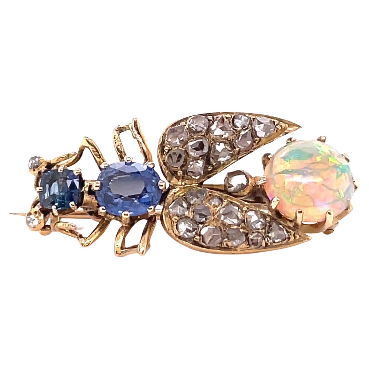 Antique Vauxhall Mirrored Glass Bug Brooch at 1stDibs