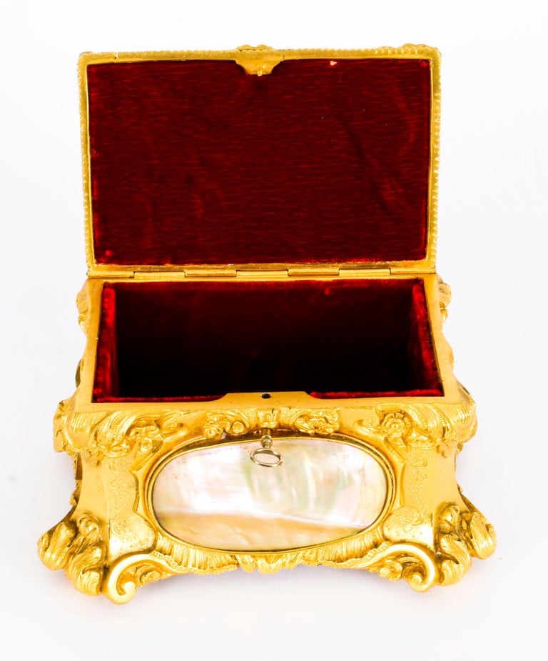 Antique French Ormolu Casket with Abalone Shell Plaques, 19th Century ...