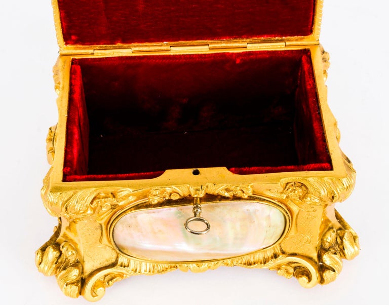 Antique French Ormolu Casket with Abalone Shell Plaques, 19th Century ...