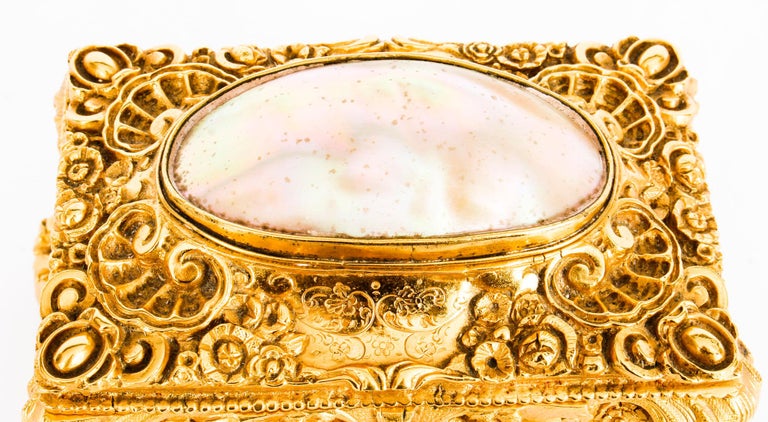 Antique French Ormolu Casket with Abalone Shell Plaques, 19th Century ...