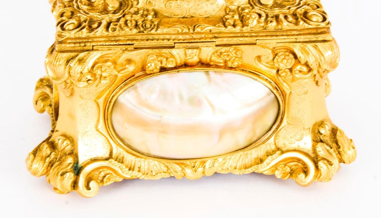 Antique French Ormolu Casket with Abalone Shell Plaques, 19th Century ...