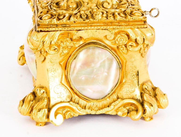 Antique French Ormolu Casket with Abalone Shell Plaques, 19th Century ...