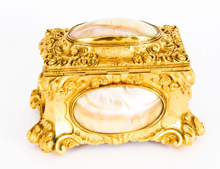 Antique French Ormolu Casket with Abalone Shell Plaques, 19th Century ...