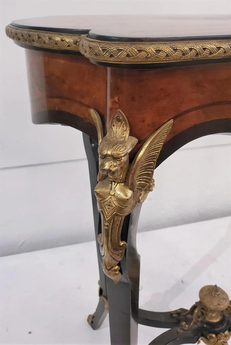 Antique French Ormolu Inlaid Vanity Table For Sale at 1stDibs