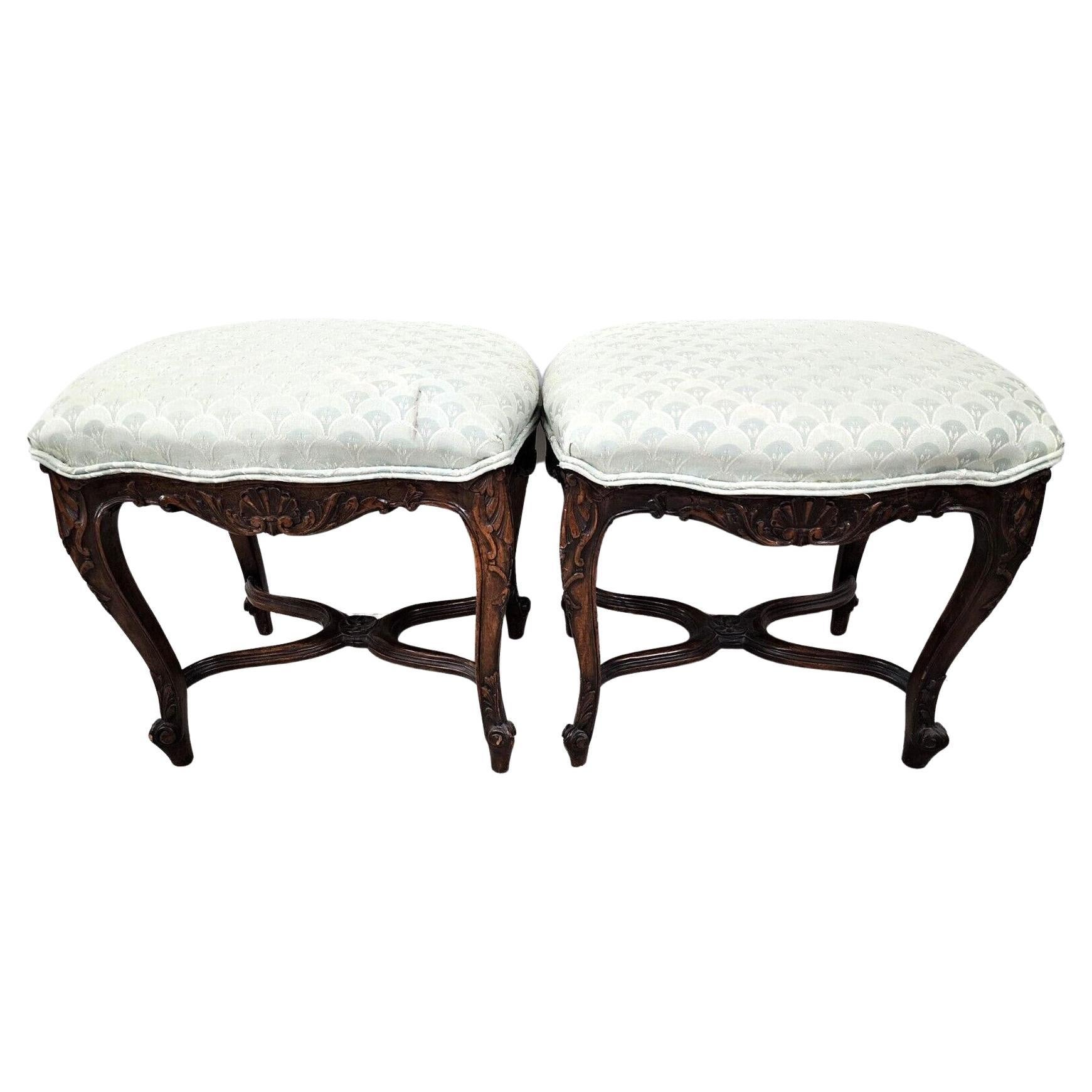 French Style Carved Wood Ottoman With Revolving Seat For Sale at ...