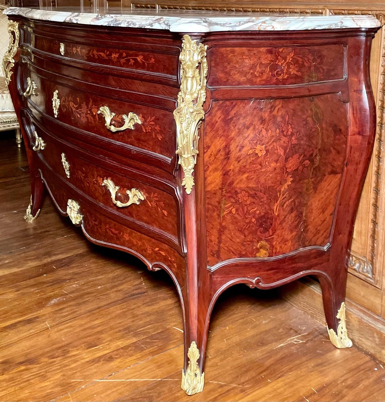 Antique French "P. H. Remon, Paris" Gold Bronze, Marble and Mahogany ...