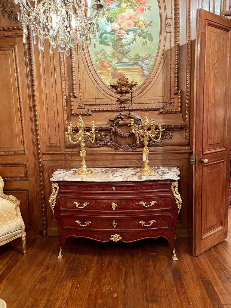 Antique French "P. H. Remon, Paris" Gold Bronze, Marble and Mahogany ...