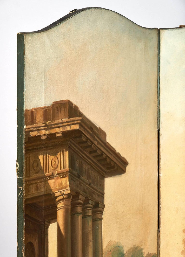 Antique French Painted Canvas Screen at 1stDibs | antique french screen ...