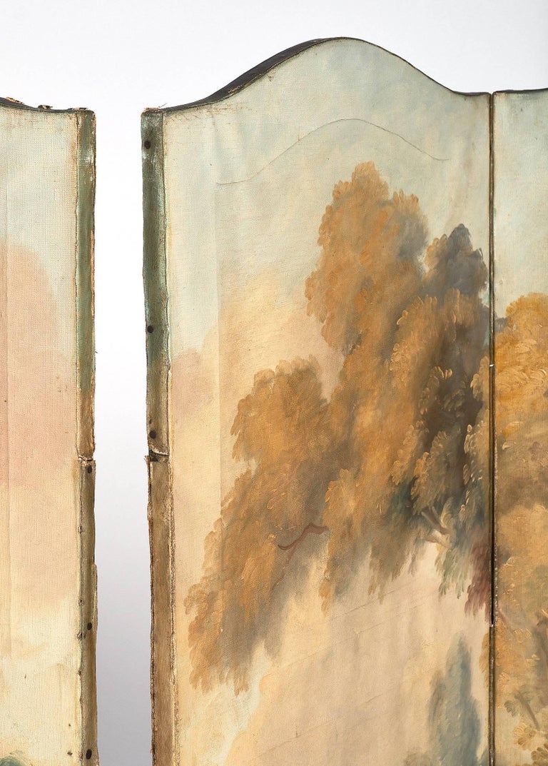 Antique French Painted Canvas Screen at 1stDibs | antique french screen ...