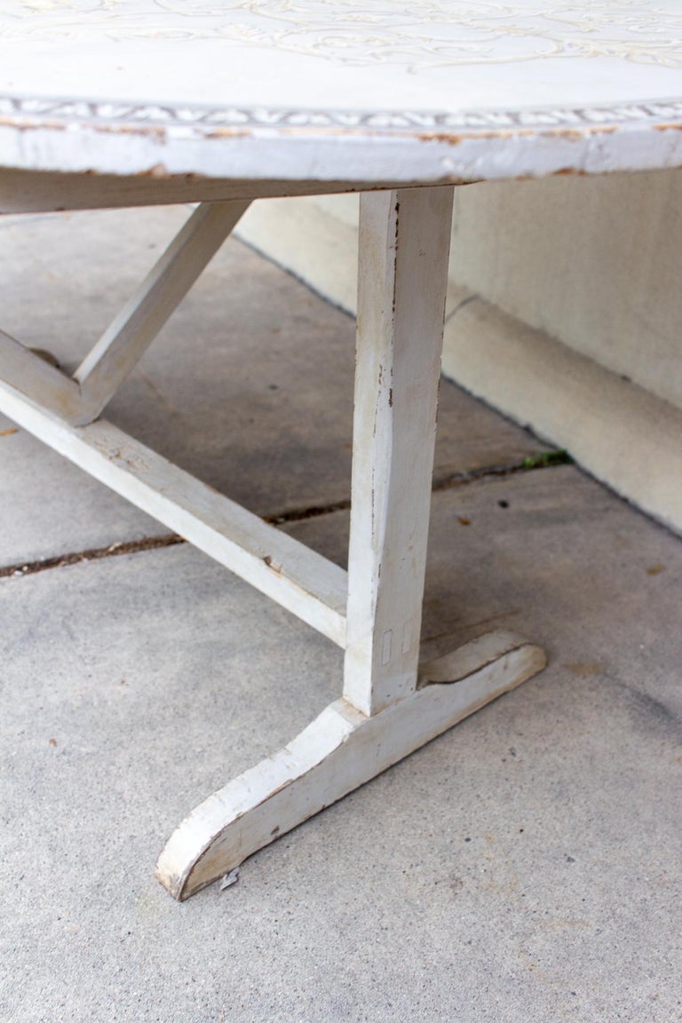 Antique French Painted Wine Tasting and Dining Table at 1stDibs