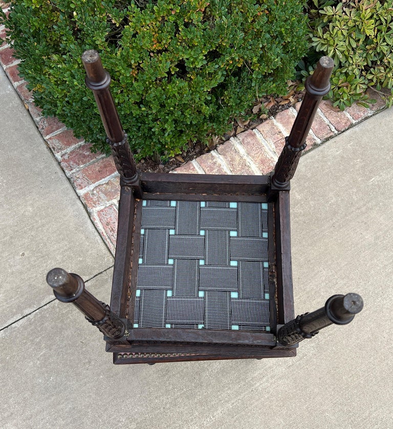 Antique French PAIR Foot Stools Small Benches Upholstered Top Stools ...