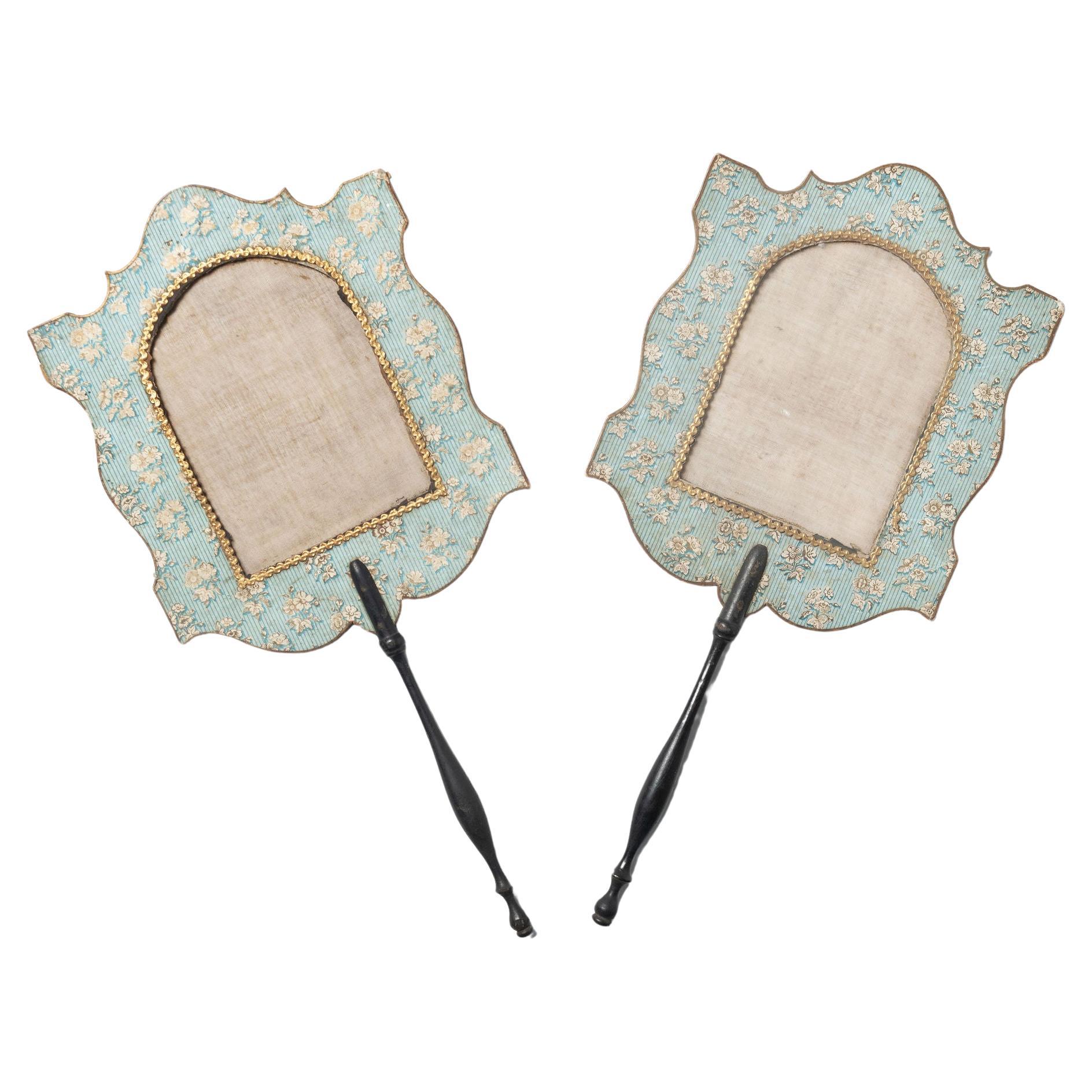 Antique French pair of face screens, decorative table decoration For ...