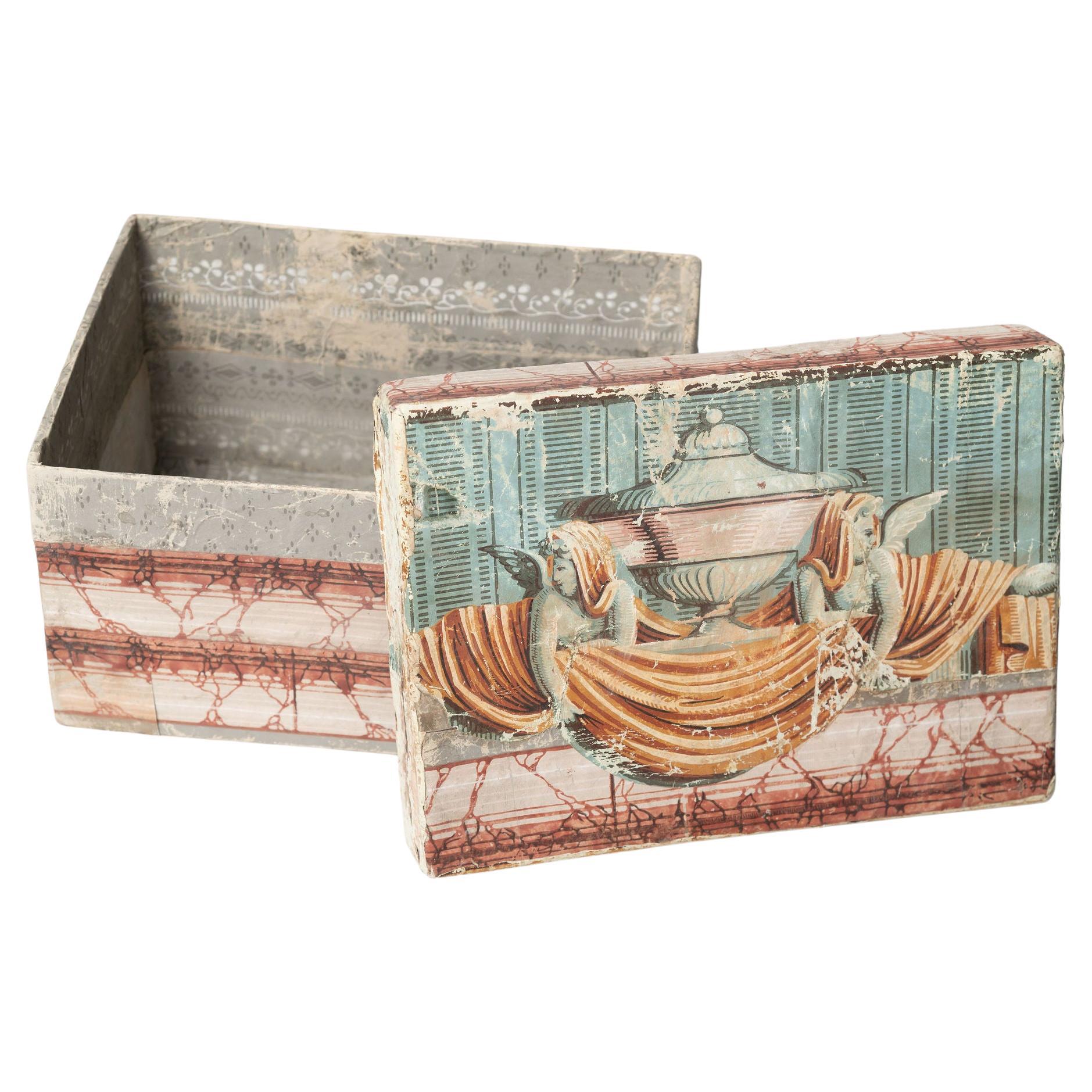 Antique Wallpaper Covered Band Boxes For Sale at 1stDibs | antique ...