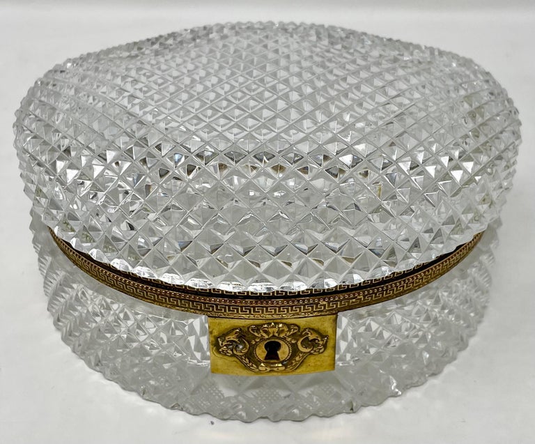 Antique French Parisian Cut Crystal and Ormolu Mounted Jewel Box, circa ...