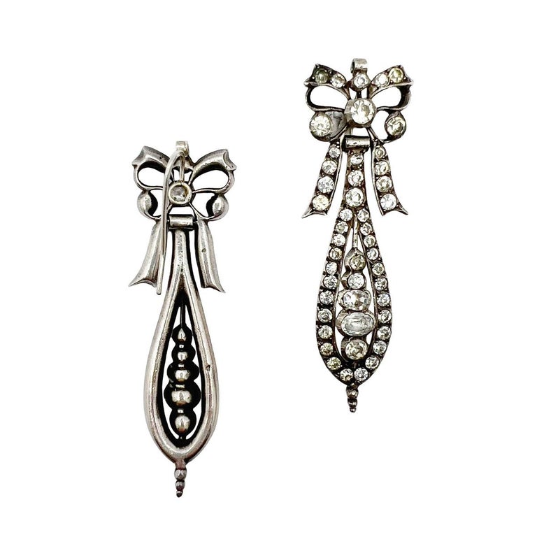 Antique French Paste Portuguese Style Pendeloque Earrings 1840s For ...