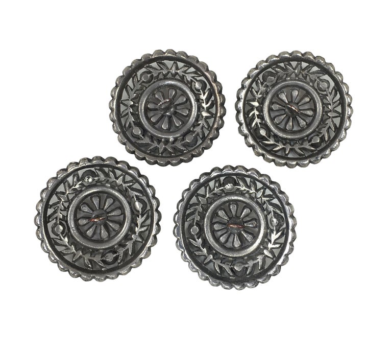 Antique French Pink Green Paste Buttons at 1stDibs