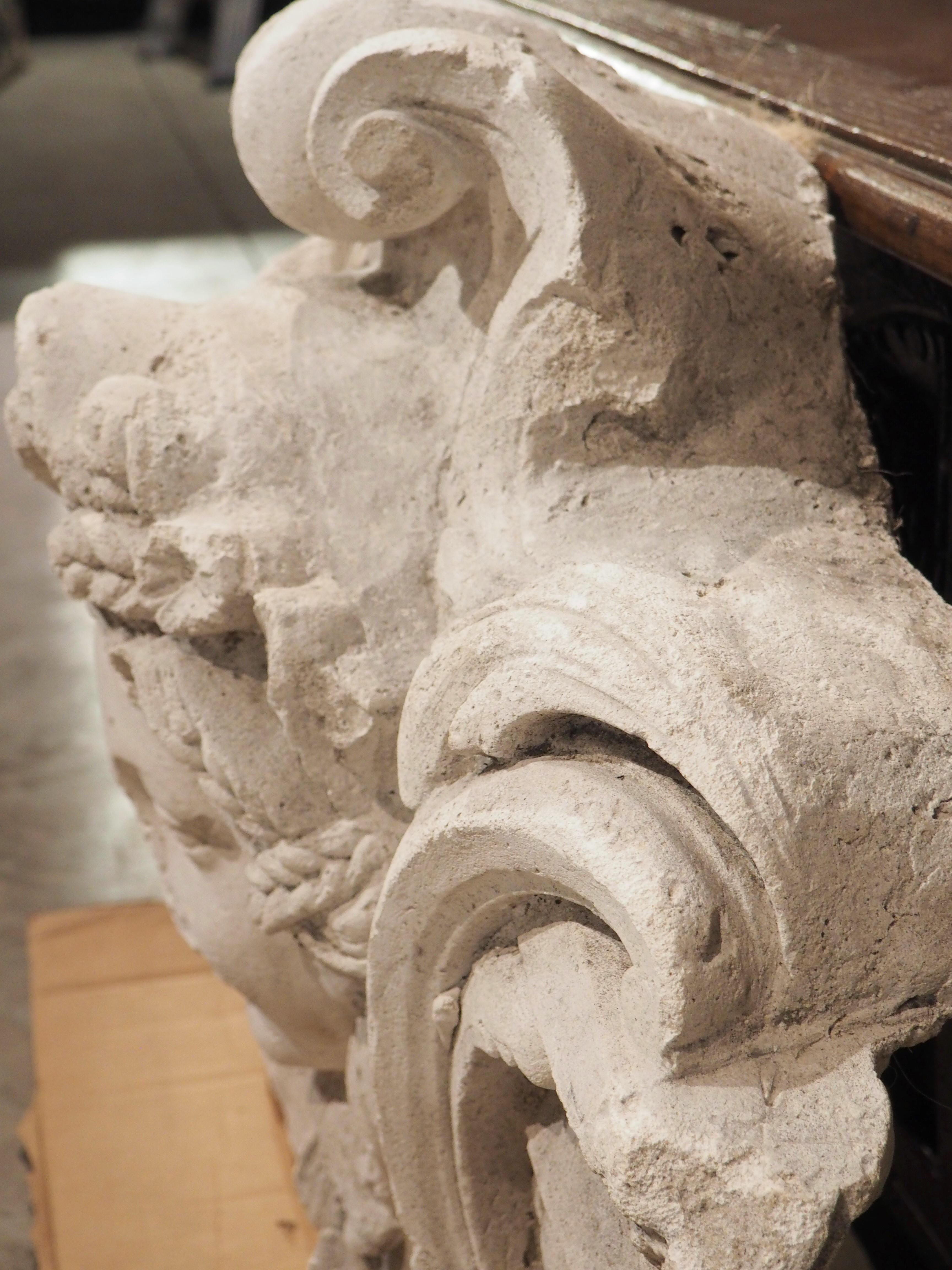 Antique French Plaster Architectural with Female Mascaron, Late 19th ...