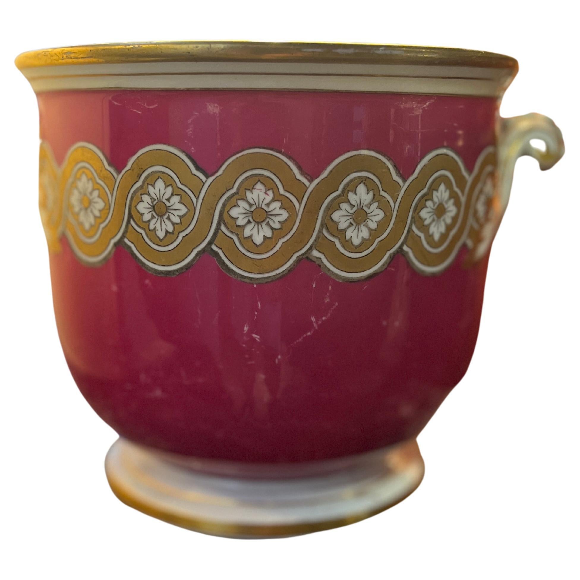 Antique French Porcelain De Paris Cachepot For Sale at 1stDibs