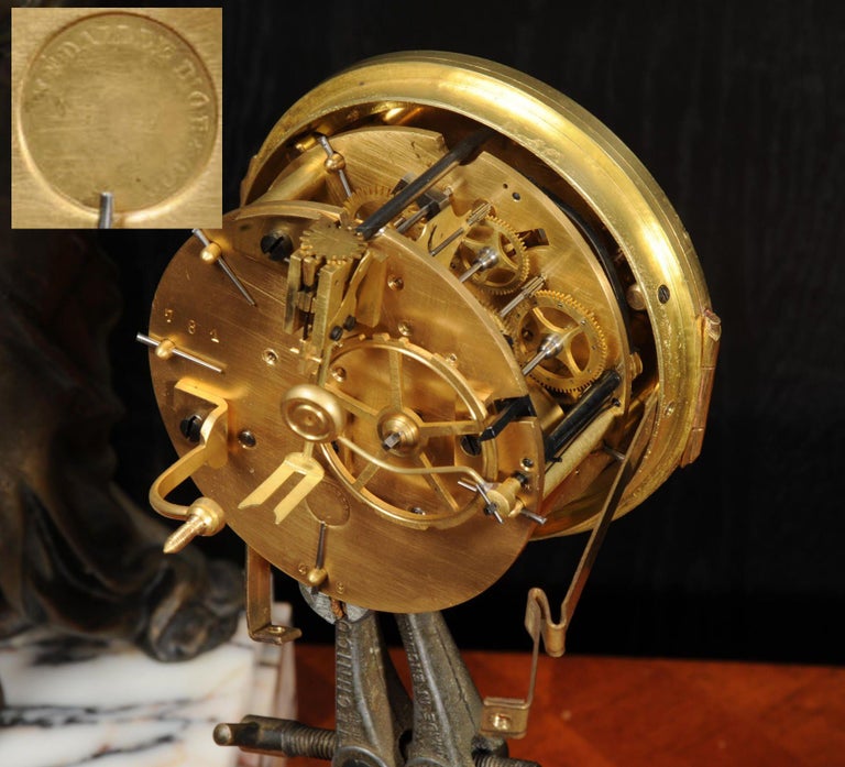 Antique French Portico Clock, Venus and Amor For Sale at 1stDibs