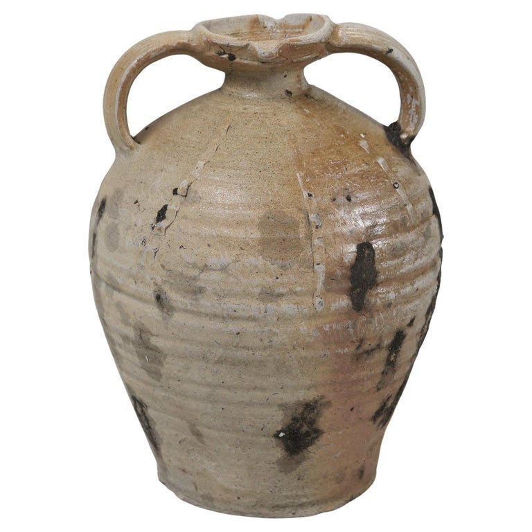 Antique French Pottery Jug handmade 100-Years ago For Sale at 1stDibs