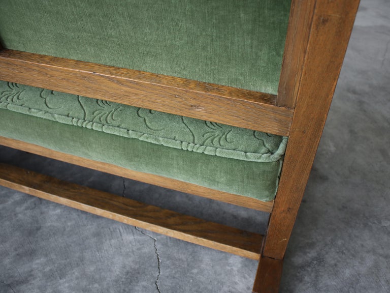 Antique French Primitive Carved Wood Settee Bench For Sale at 1stDibs