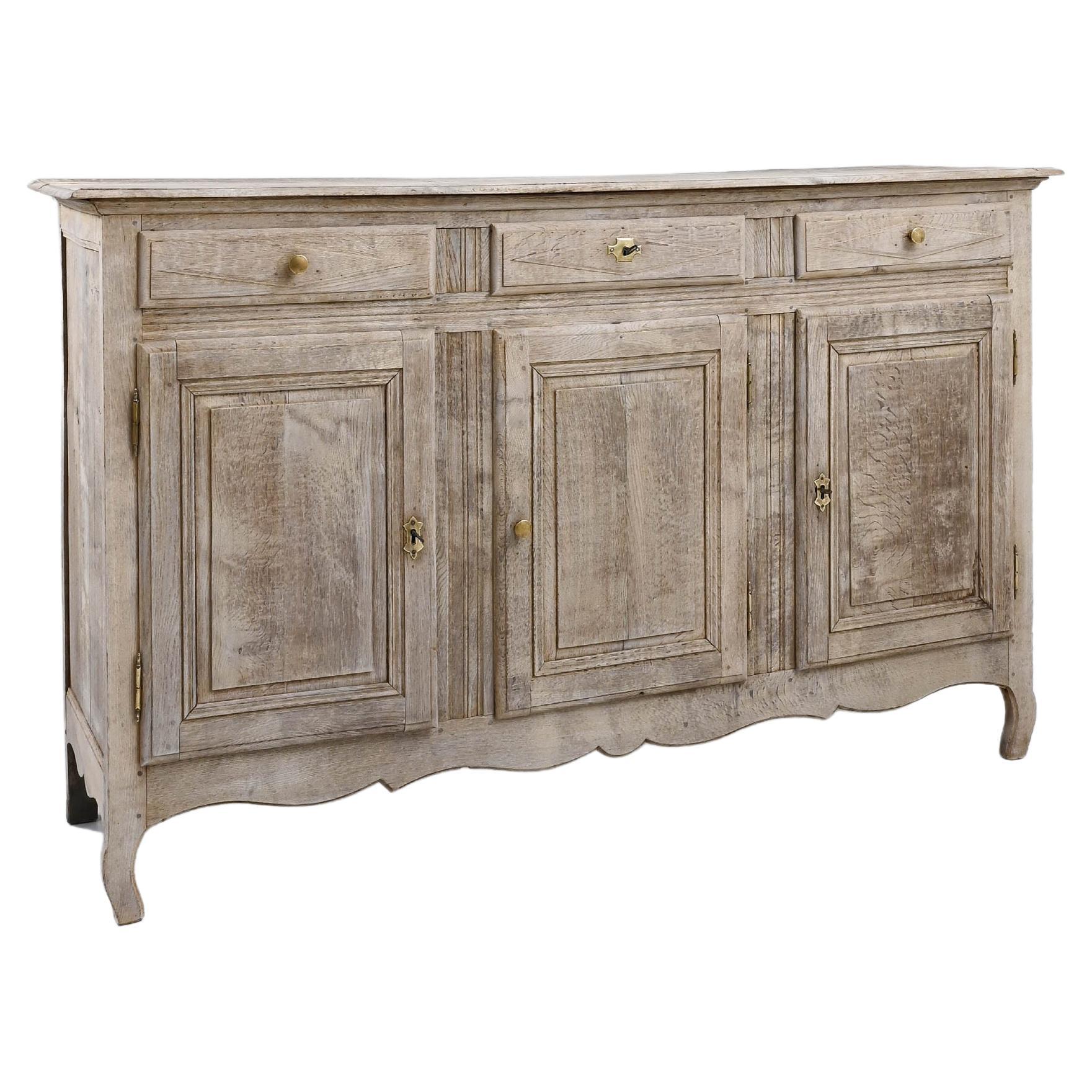 Antique Bleached Oak Buffet at 1stDibs | bleached wood buffet, bleached ...