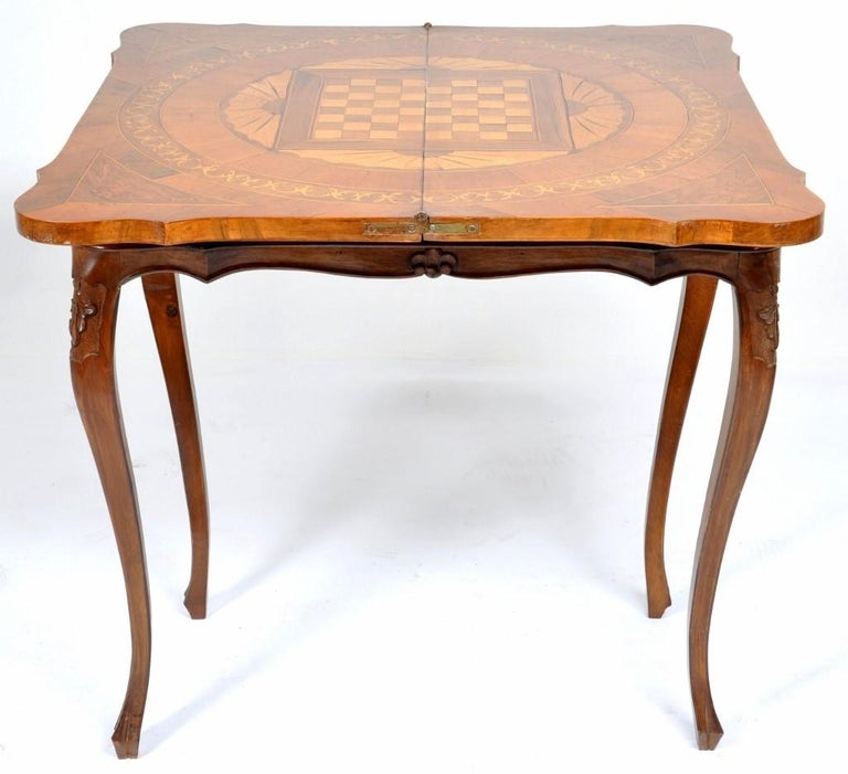 Antique French Provincial Inlaid Walnut Chess/Games Table, circa 1890 ...
