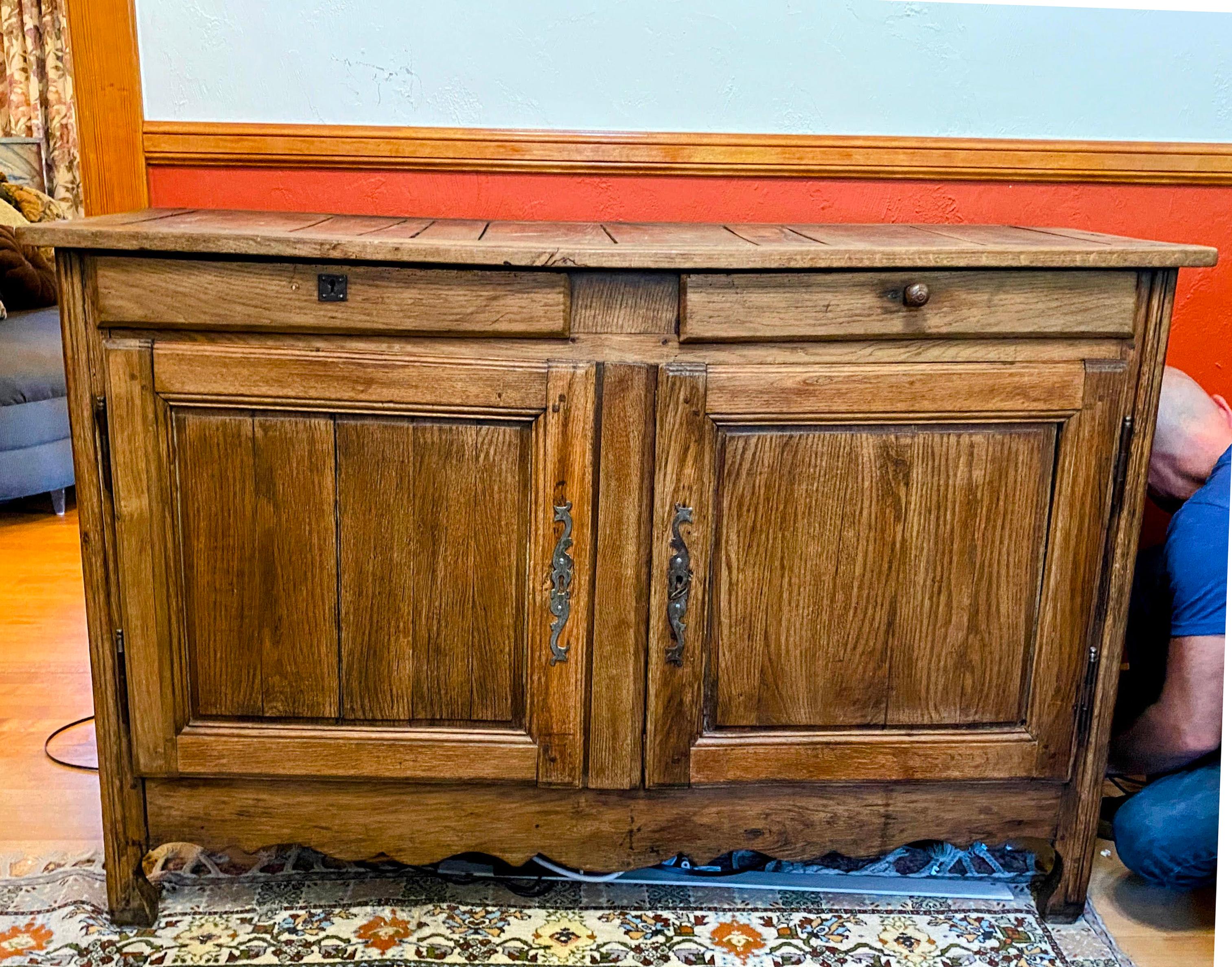 Antique French Provincial Oak Bas Buffet For Sale at 1stDibs