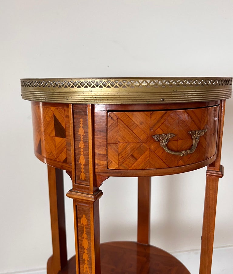 Antique French Provincial Parquet Side Table, 19th Century For Sale at ...