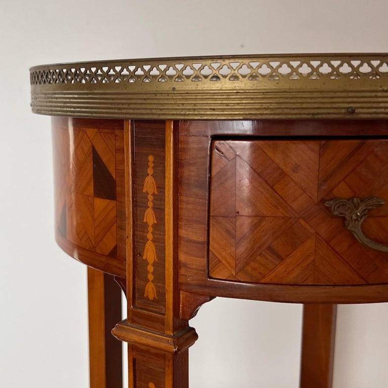 Antique French Provincial Parquet Side Table, 19th Century For Sale at ...