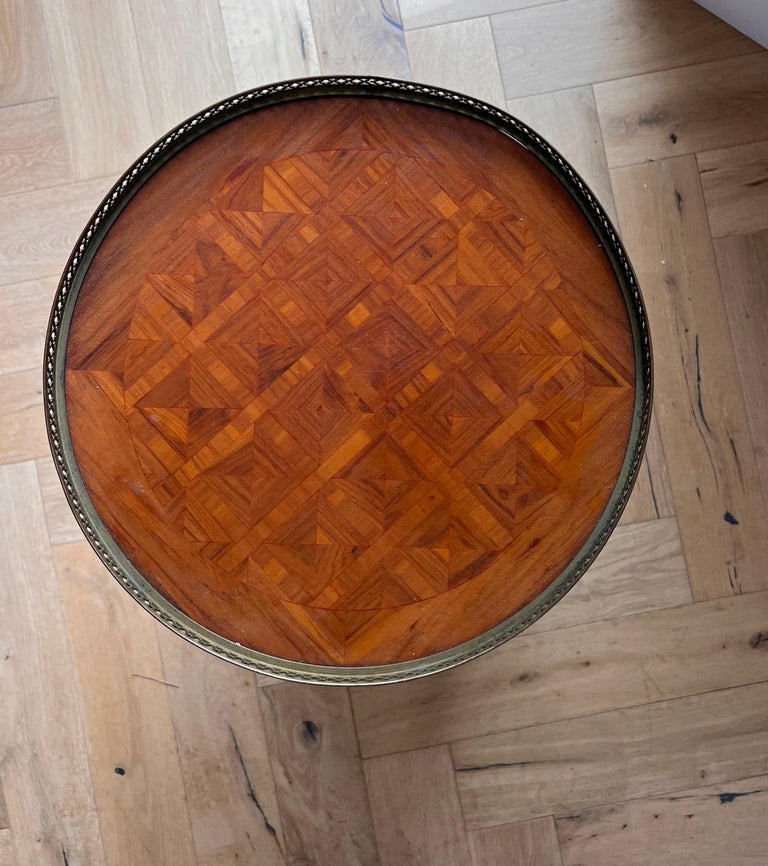 Antique French Provincial Parquet Side Table, 19th Century For Sale at ...