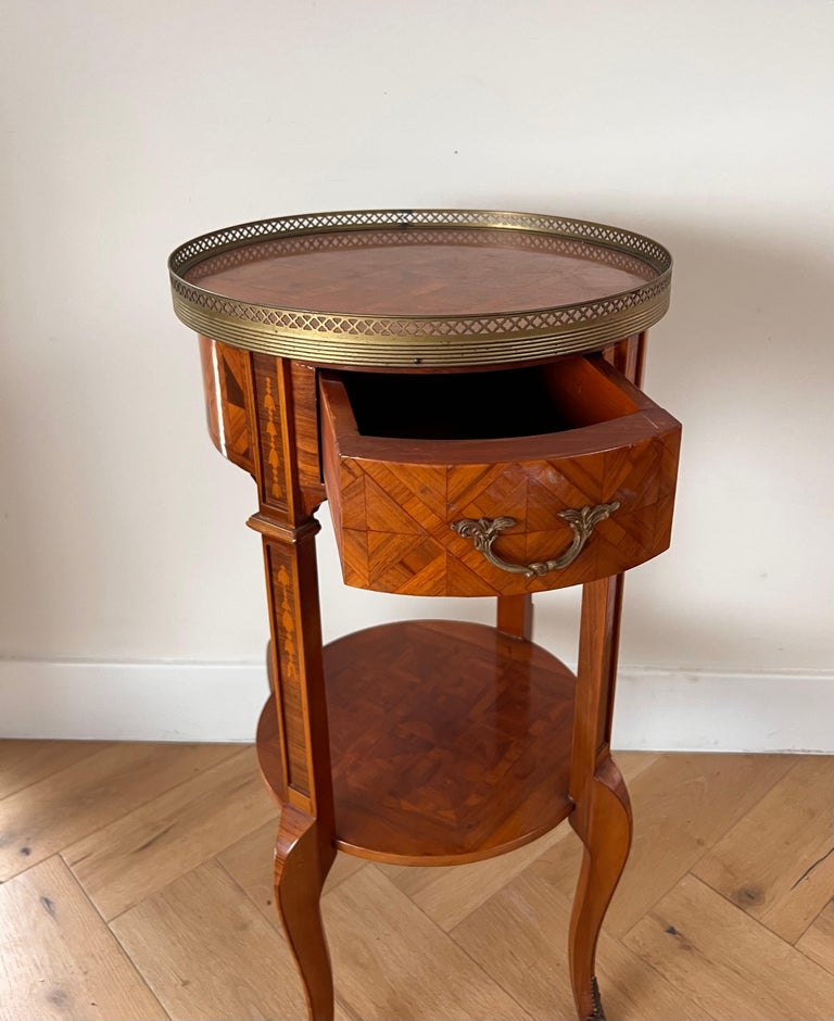 Antique French Provincial Parquet Side Table, 19th Century For Sale at ...