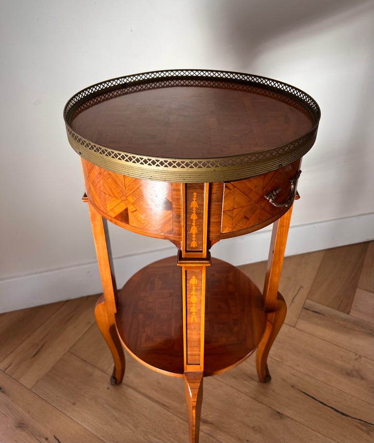 Antique French Provincial Parquet Side Table, 19th Century For Sale at ...