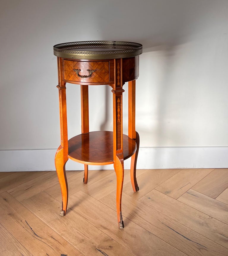 Antique French Provincial Parquet Side Table, 19th Century For Sale at ...