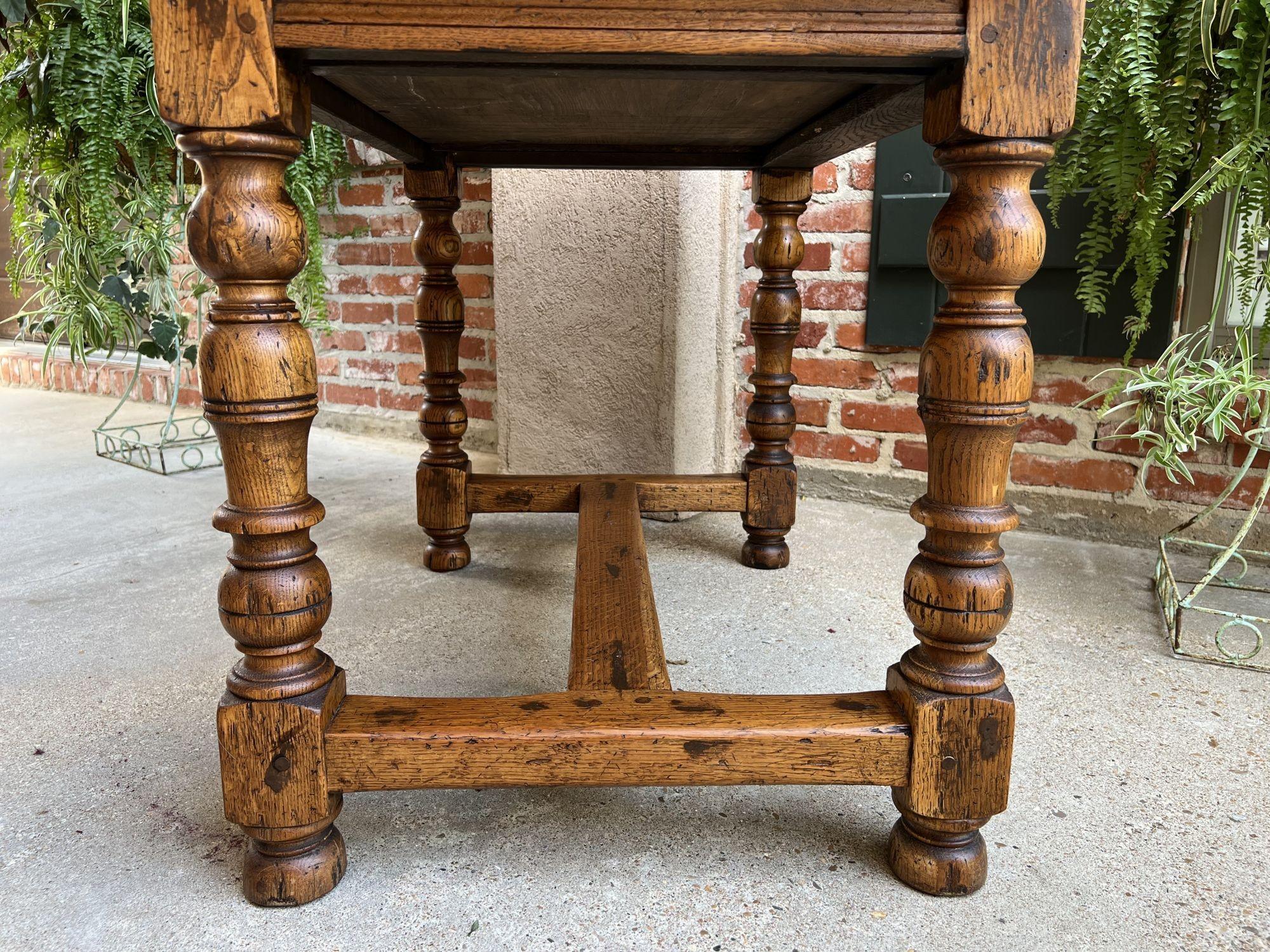 Antique French Provincial Sofa Table Writing Desk Farm Kitchen Oak ...