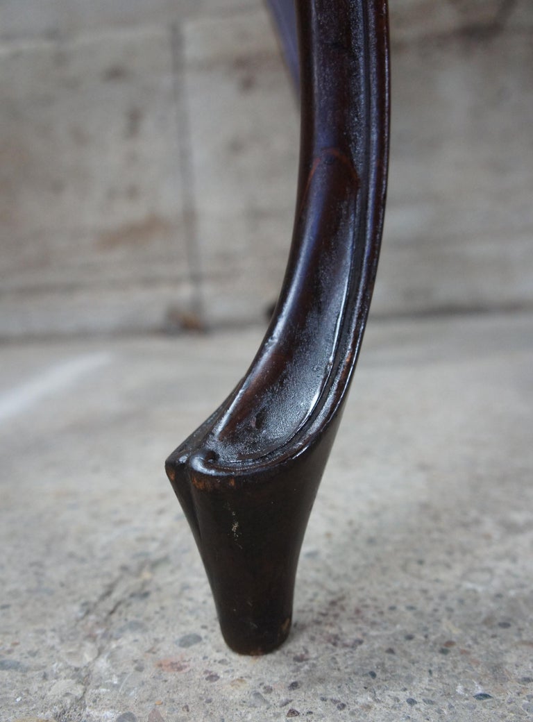 Antique French Provincial Turtle Top Scalloped Mahogany Side Table ...