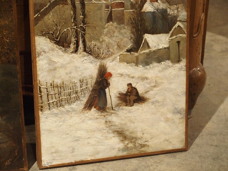 Antique French Quadriptych of the Four Seasons, Oil on Canvas, 19th ...