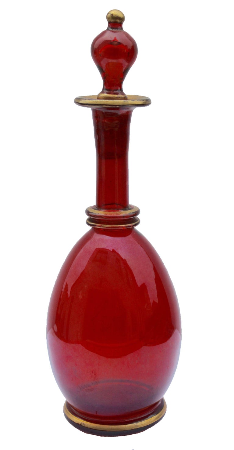 Antique French Red Crystal Aperitif Service, circa 1880 at 1stDibs