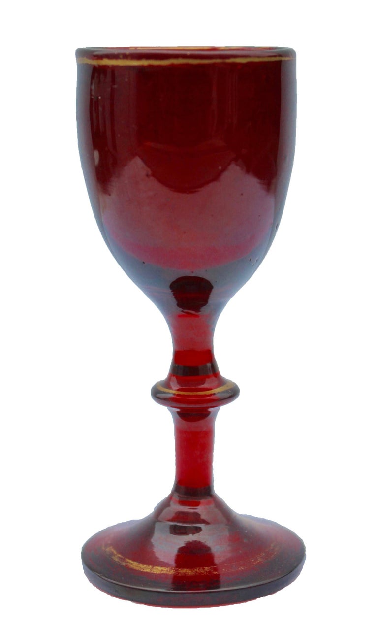 Antique French Red Crystal Aperitif Service, circa 1880 at 1stDibs