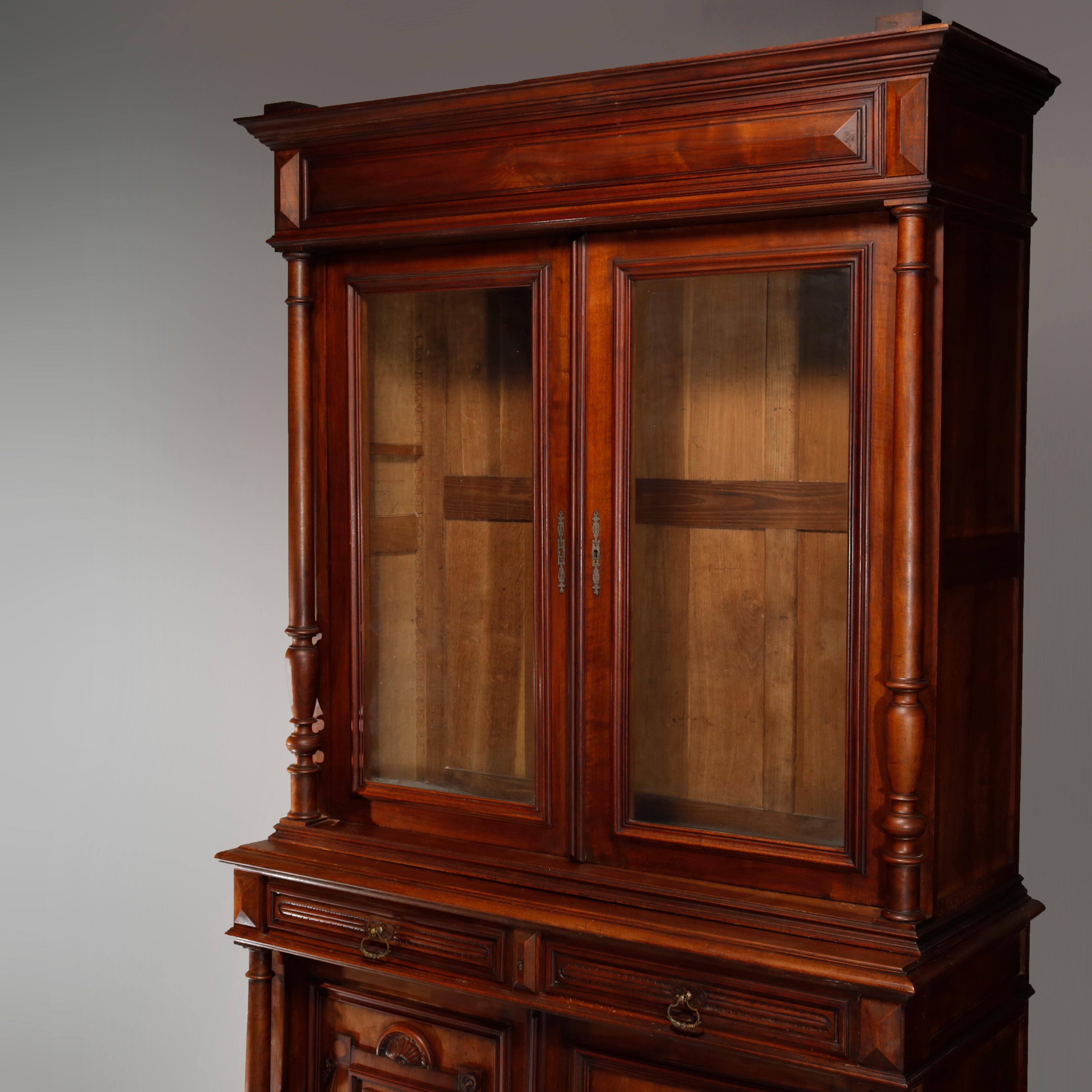 Antique French Renaissance Carved Walnut Step Back Cupboard, circa 1890 ...