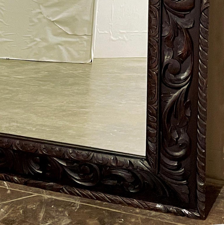 Antique French Renaissance Hand-Carved Wall Mirror For Sale at 1stDibs