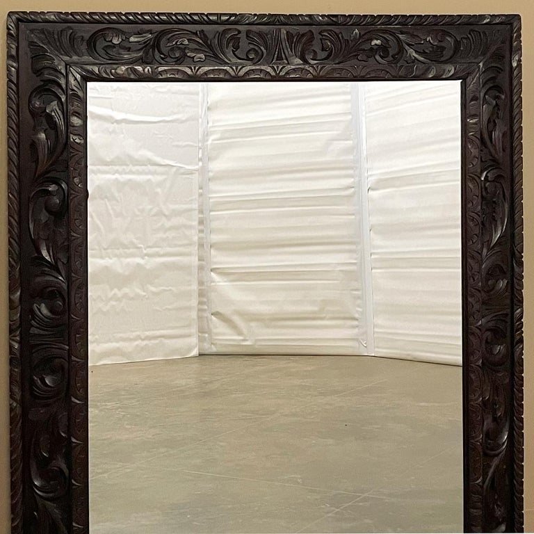 Antique French Renaissance Hand-Carved Wall Mirror For Sale at 1stDibs