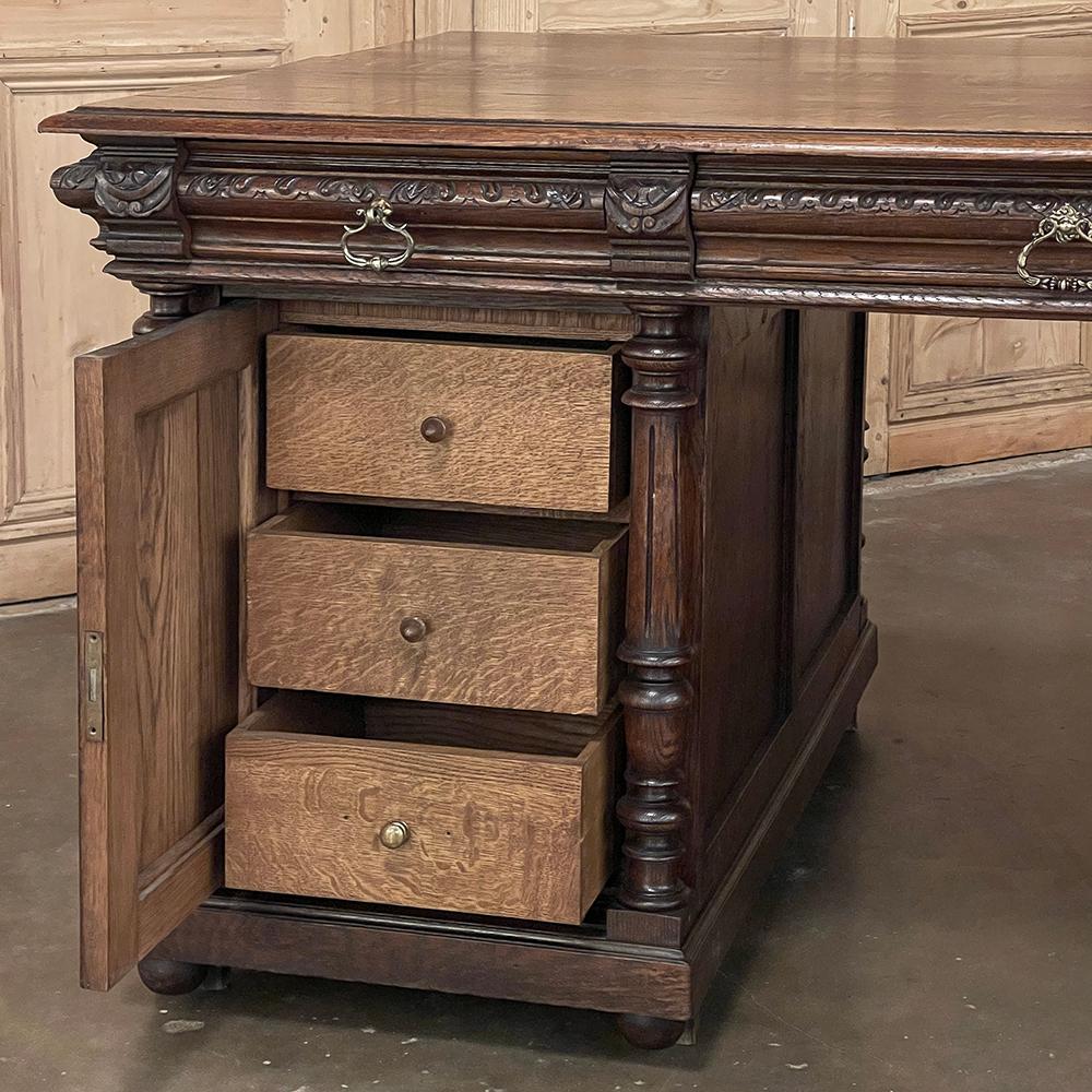 Antique French Renaissance Partner's Desk For Sale at 1stDibs