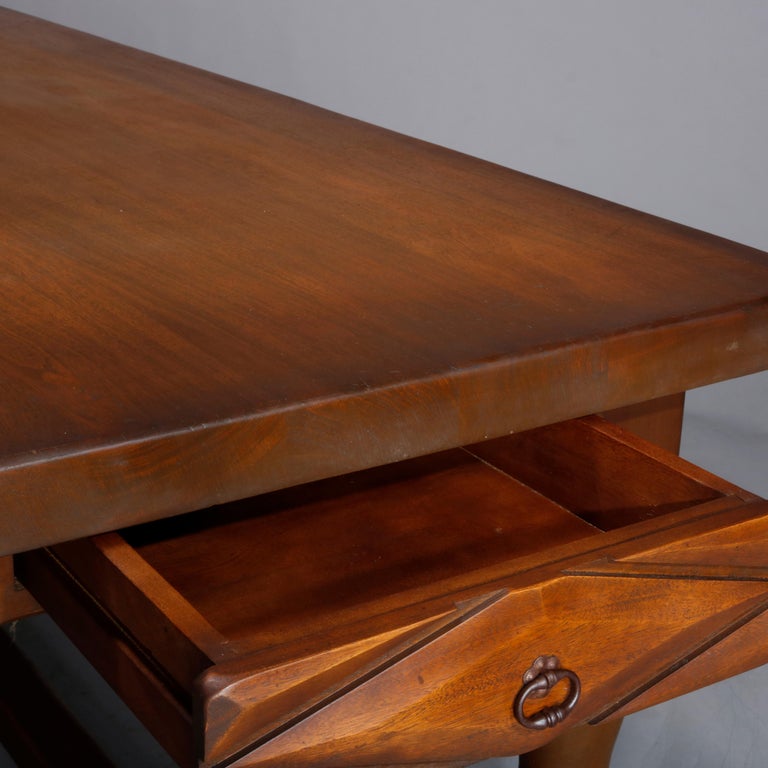 French Renaissance Style Pine Library Conference Table with Drawer ...