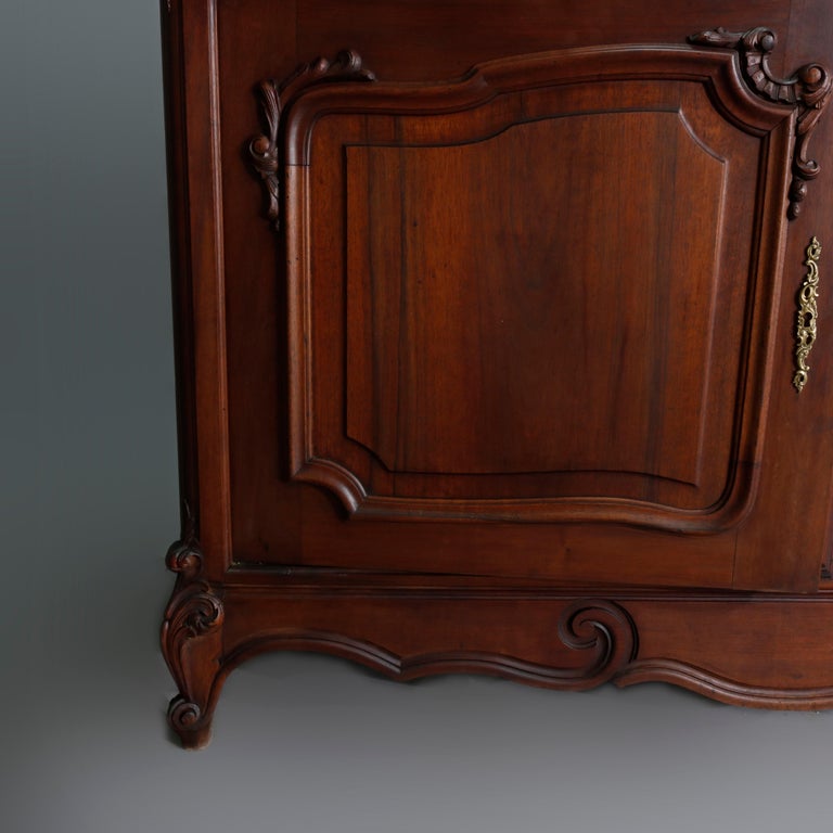 Antique French Rococo Carved Walnut Step Back Hunt Cupboard, 19th ...