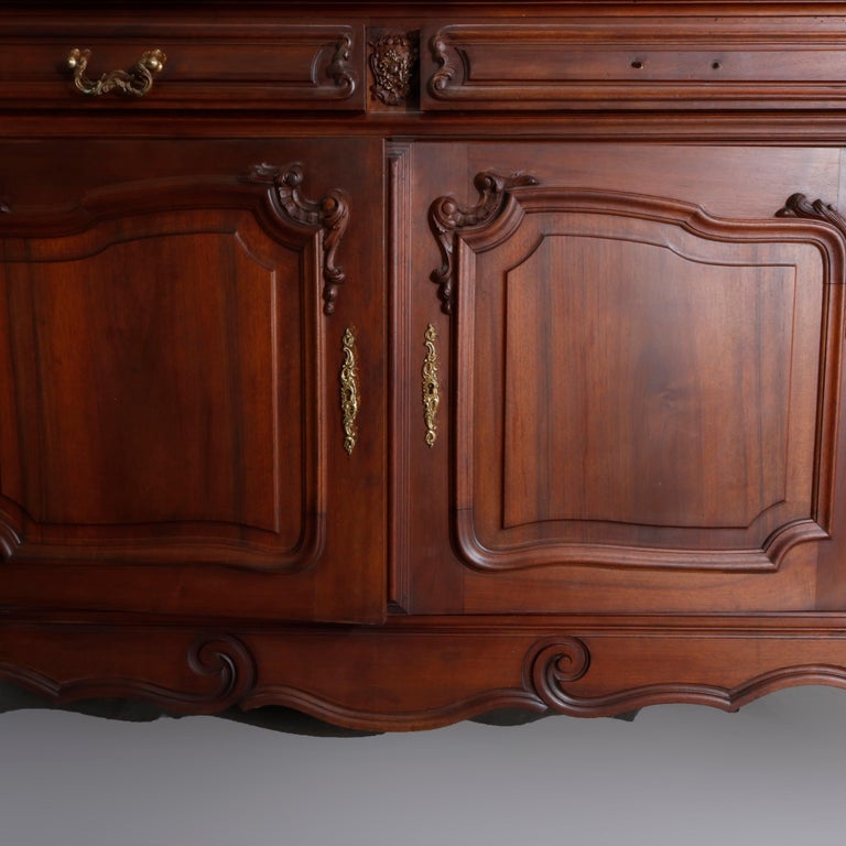 Antique French Rococo Carved Walnut Step Back Hunt Cupboard, 19th ...