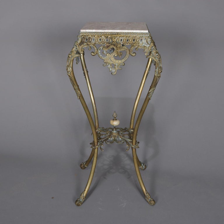 Antique French Rococo Gilt Bronze and Marble Plant Stand, circa 1890 at ...