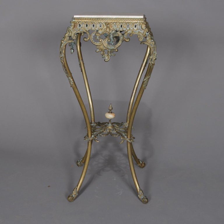 Antique French Rococo Gilt Bronze and Marble Plant Stand, circa 1890 at ...