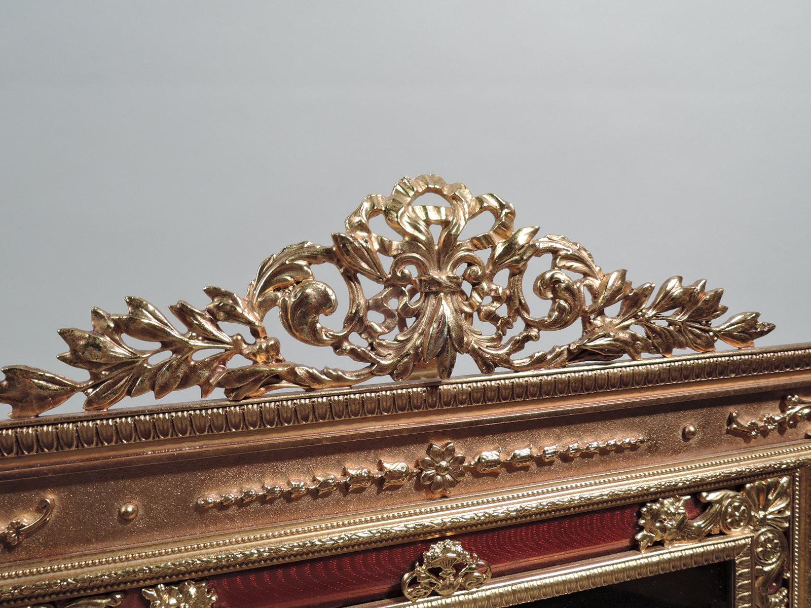 Antique French Rococo Gilt-Bronze and Red Enamel Picture Frame For Sale ...