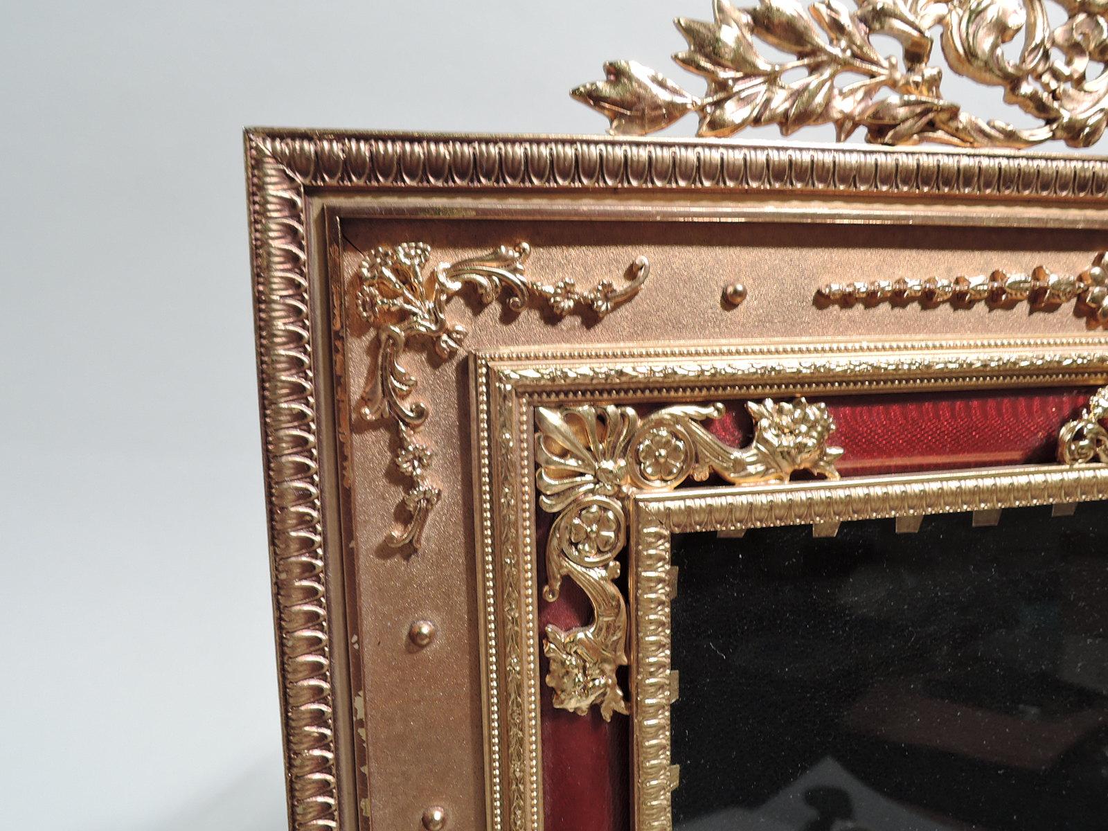 Antique French Rococo Gilt-Bronze and Red Enamel Picture Frame For Sale ...